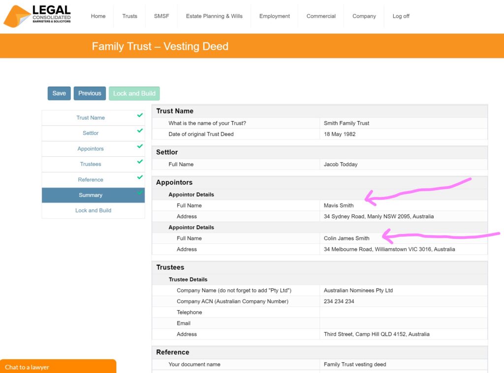 Vest a Family Trust. Wind up your old Family Trust for ATO & Centrelink